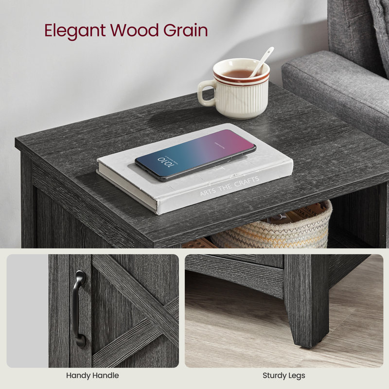 Laurel Foundry Modern Farmhouse Bauman Farmhouse Nightstand, Bedside Table with a Cabinet and ...